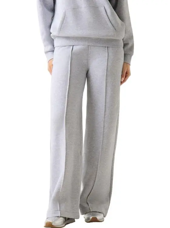 Guess Straight Leg Organic Cotton Blend Fleece Sweatpants - Silver