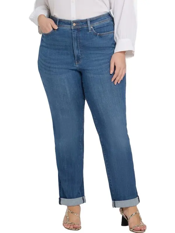 NYDJ Marilyn Cuffed Straight Leg Jeans - Wild River