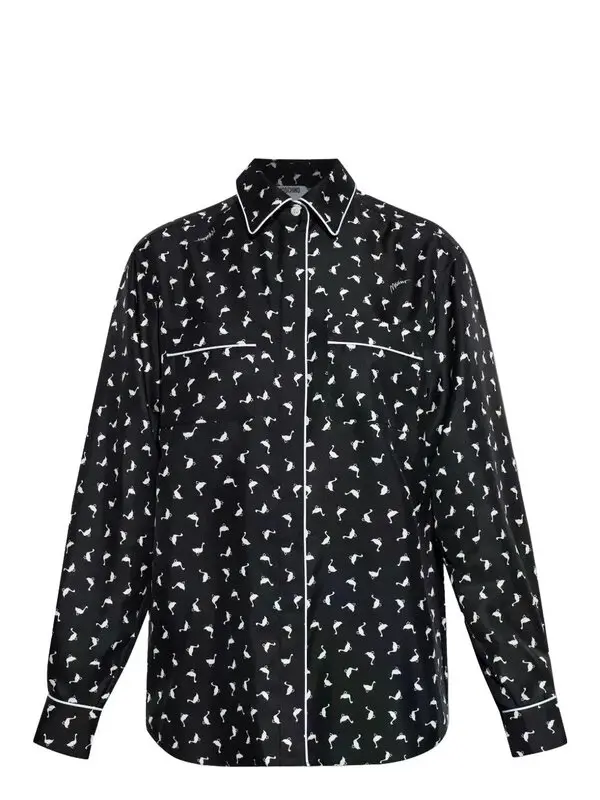 Moschino Printed Silk Shirt - Black