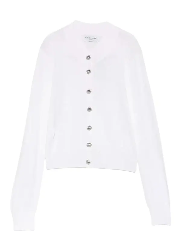 Brandon Maxwell Aubrey Button Cardigan - White