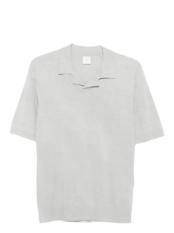 Eleventy Spread-collar Short-sleeved T-shirt - Grey