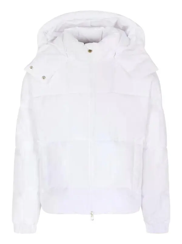 Emporio Armani Hooded Quilted Jacket - White