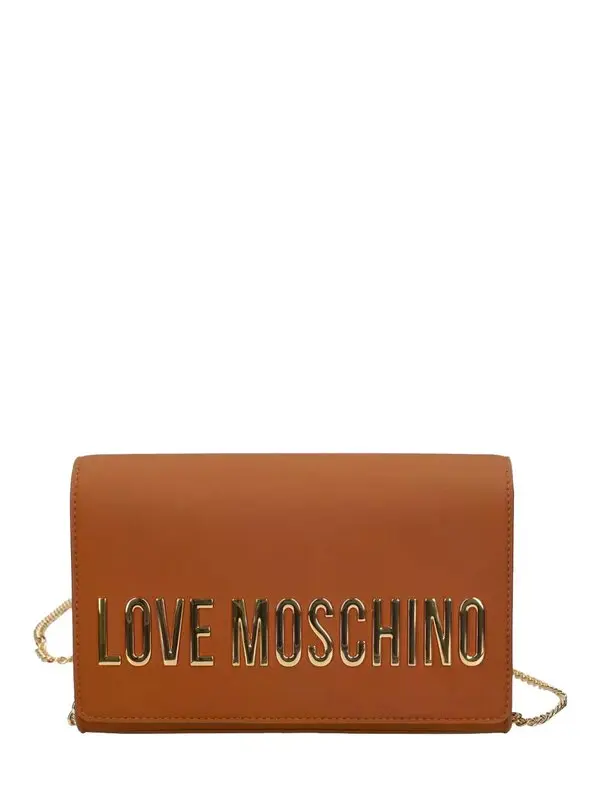 Moschino Satchel Bag With Logo Lettering - Brown