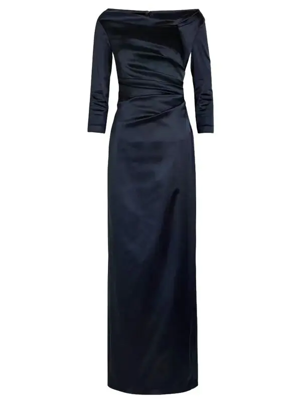 Talbot Runhof Gathered Draped Maxi Dress - Blue
