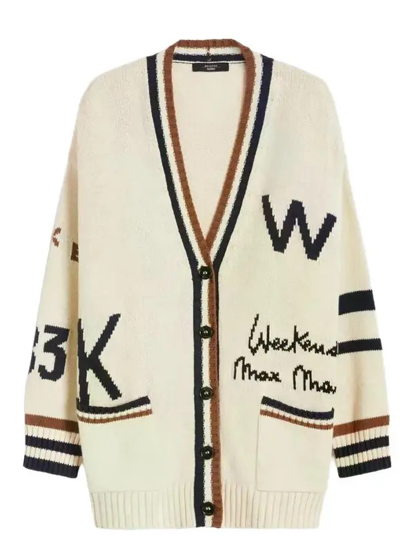 Max Mara Striped Button Cardigan - Neutrals