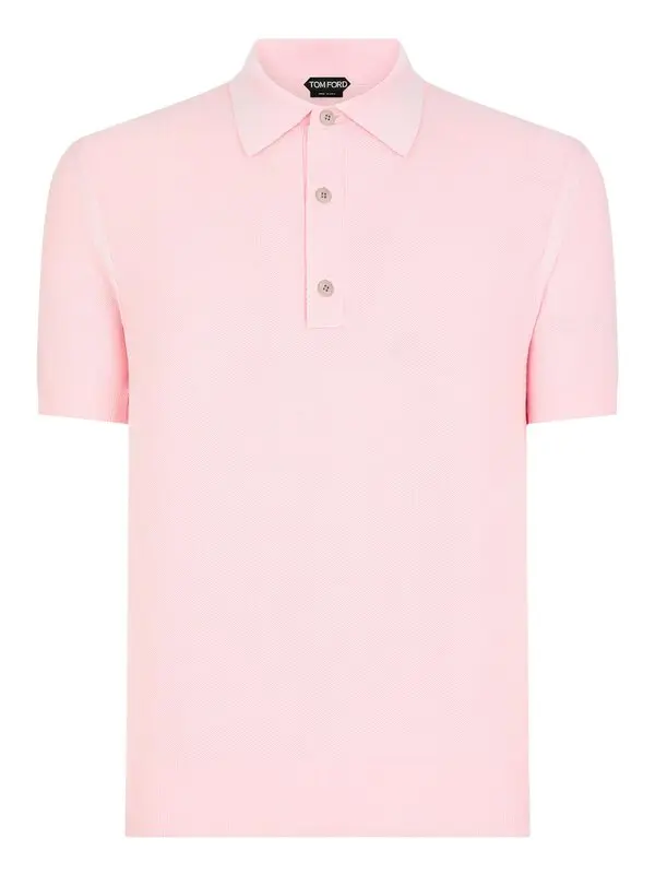 TOM FORD Silk-cotton Polo Shirt - Pink