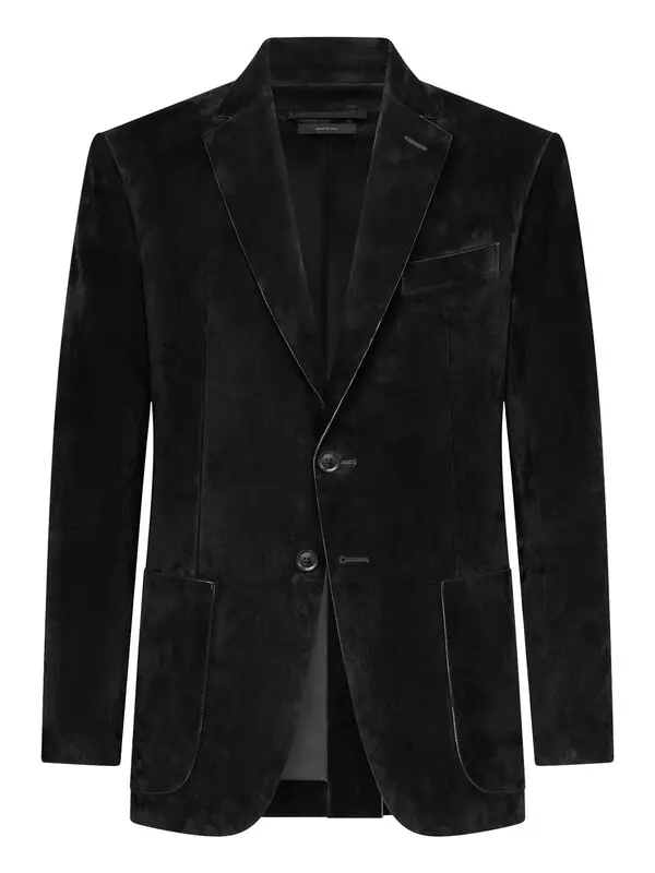 TOM FORD Suede Single-breasted Blazer - Black
