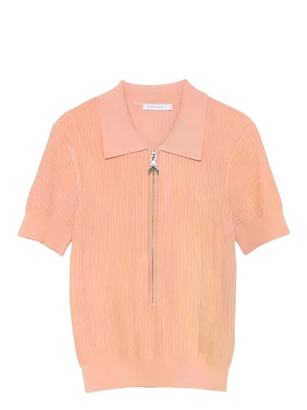 Patrizia Pepe Zip-fastening Polo Top - Pink