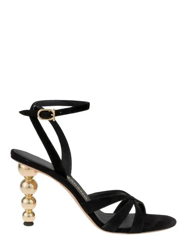 FERRAGAMO Bauble Heel Strappy Sandals - Black