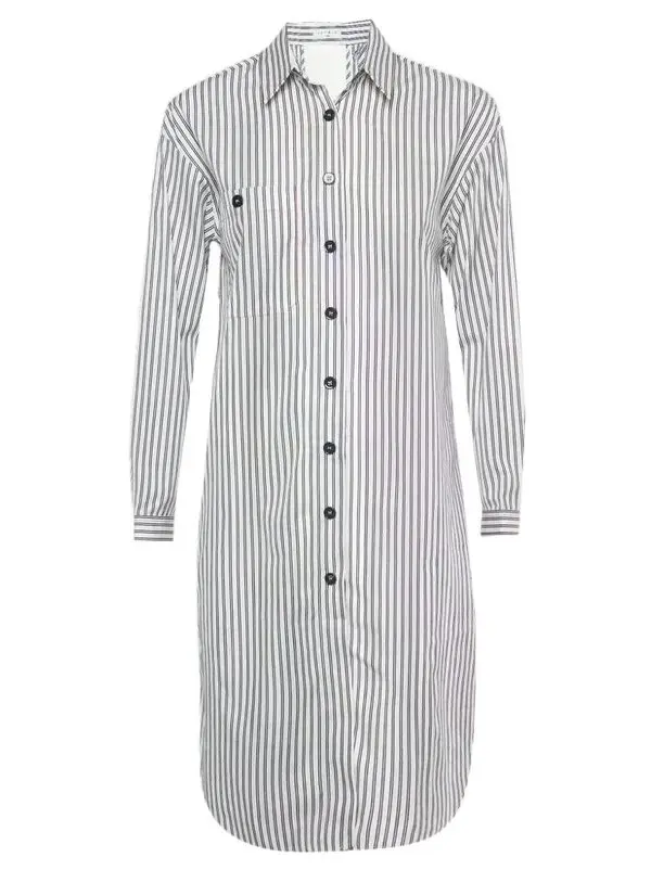 Sandro Striped Cotton Dress - White