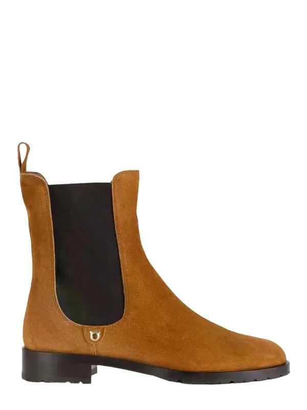 FERRAGAMO Leather Chelsea Boots - Brown
