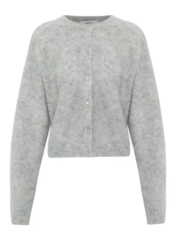 GESTUZ Button-up Cropped Cardigan - Grey