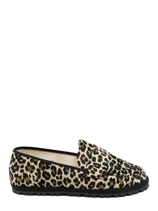 GONDOLINA Leopard Print Loafers - Brown