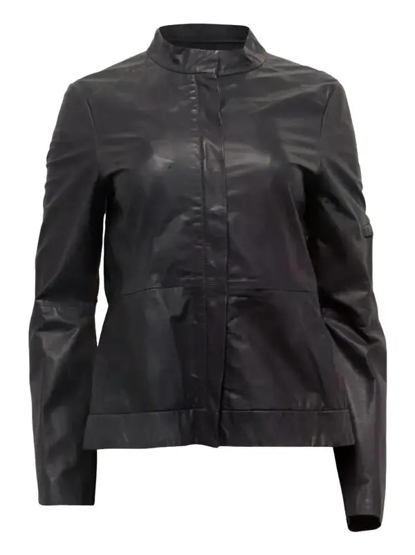 Theory Leather Zip Jacket - Black