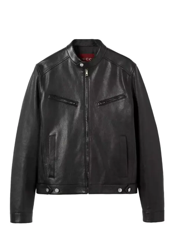 Gucci Zip-up Goat Leather Jacket - Black