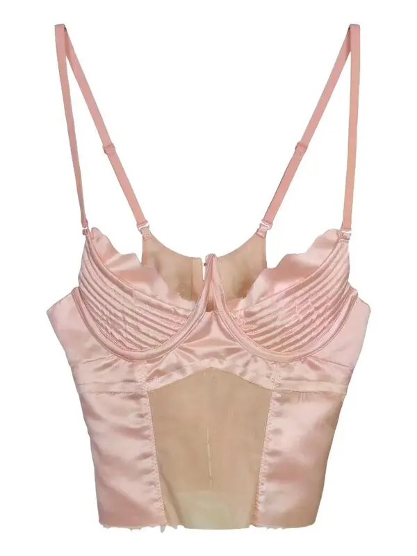 Natasha Zinko Pleated Corset Top - Pink