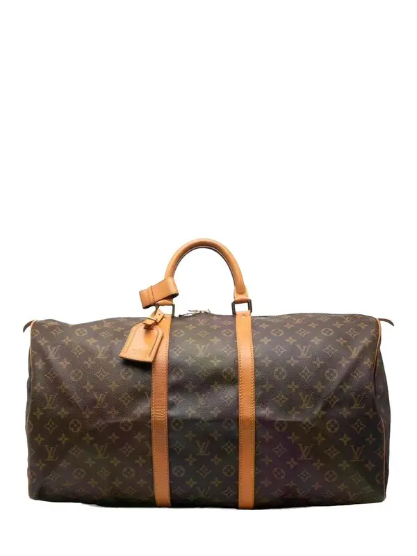 LOUIS VUITTON 1999 Monogram Keepall 55 Travel Bag - Brown