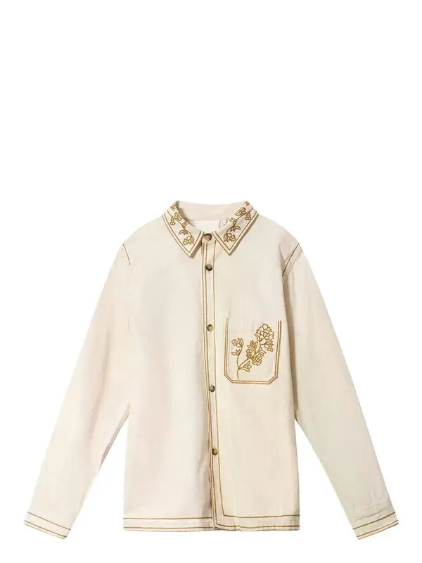 MARANT Rudy Embroidered Shirt Jacket - Neutrals