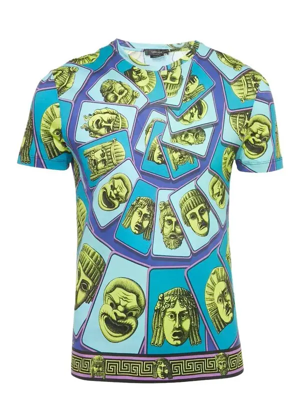 Versace Mask-print T-shirt - Blue