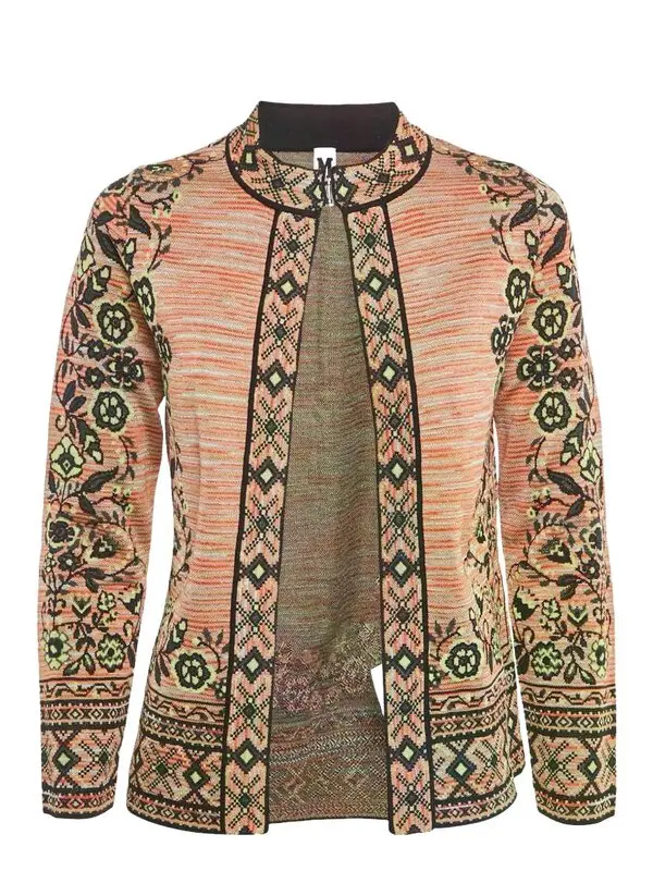 Missoni Floral-pattern Striped Cardigan - Neutrals