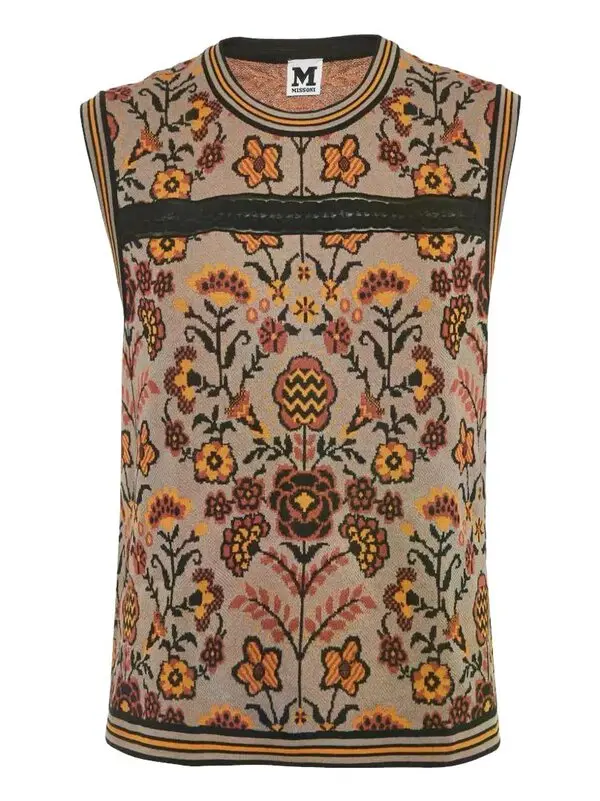 Missoni Crew-neck Floral Vest - Neutrals