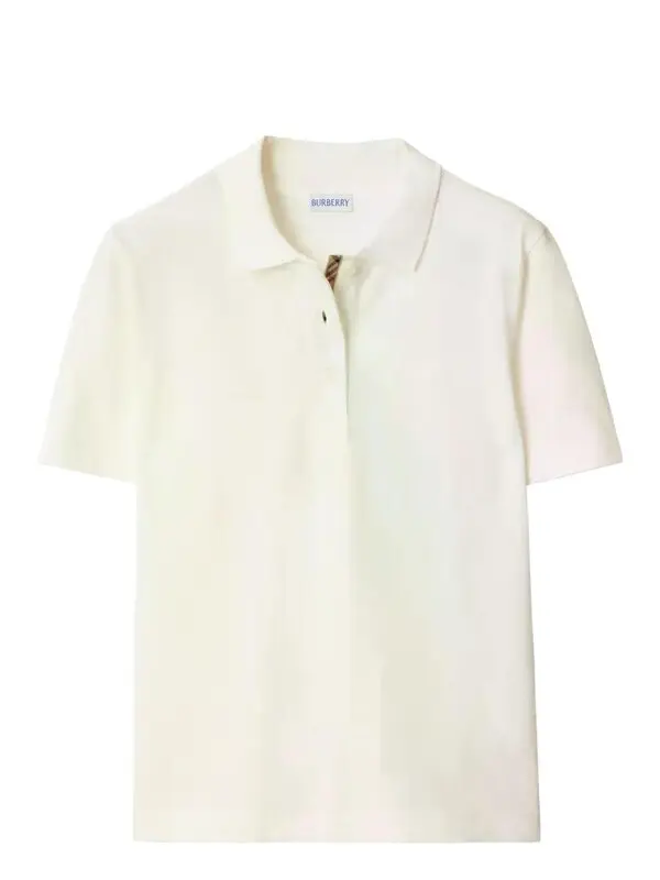 Burberry Logo-embroidered Polo Top - White