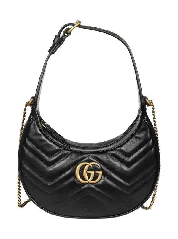 Gucci Gg Marmont Leather Shoulder Bag - Black