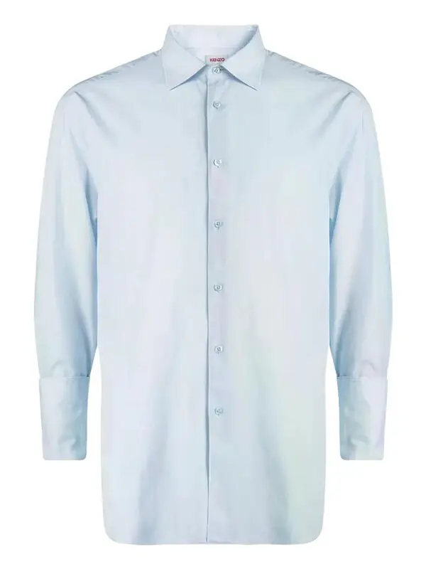 Kenzo Point-collar Cotton Shirt - Blue