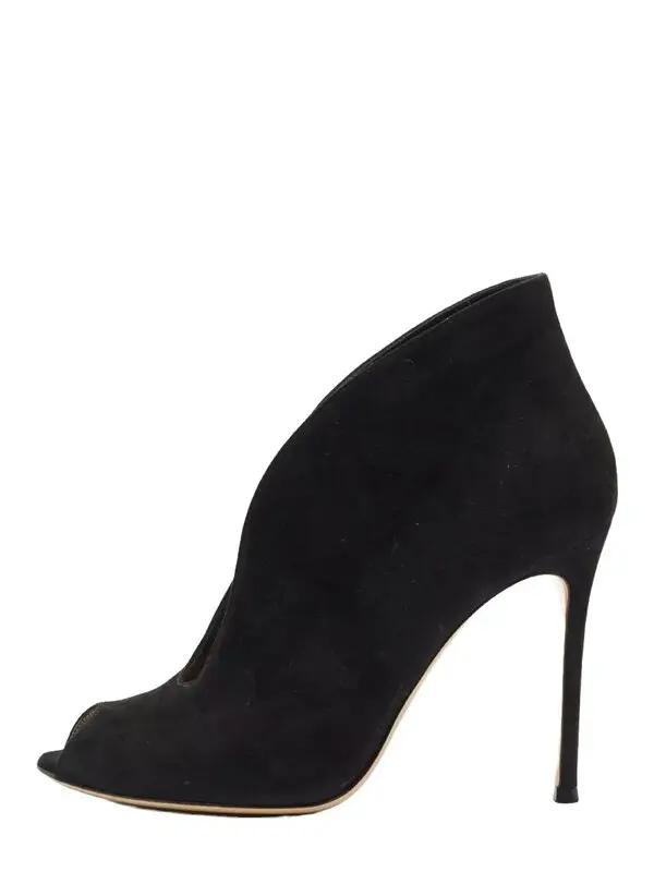 GIANVITO ROSSI Vamp Suede Sandals - Black