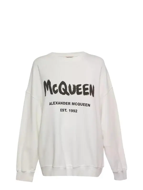 Alexander McQueen Logo-print Cotton Sweatshirt - White