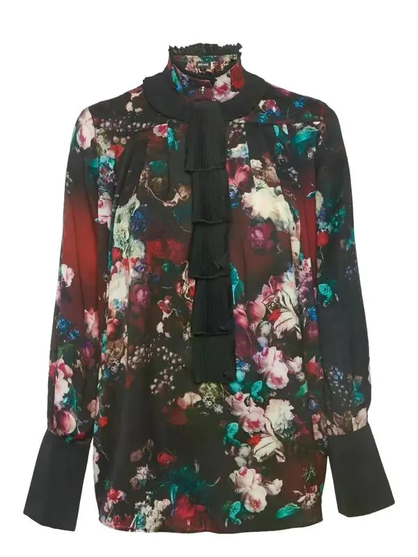 Just Cavalli Floral-print Satin Blouse - Red