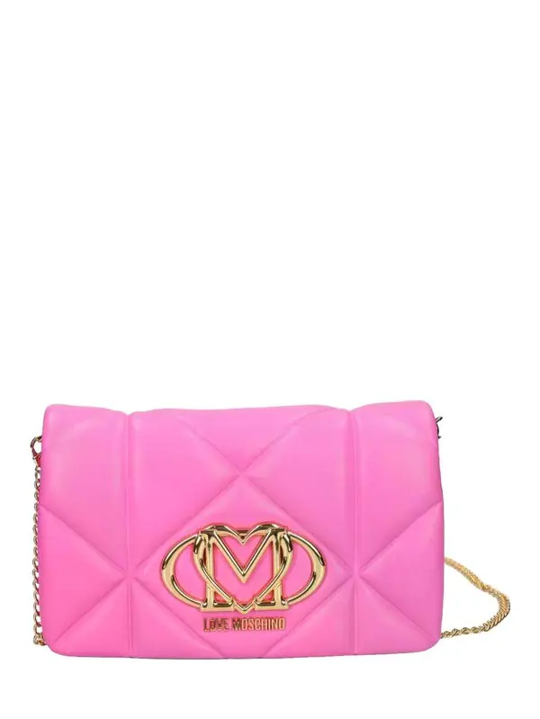 Moschino Quilted Satchel Bag - Pink