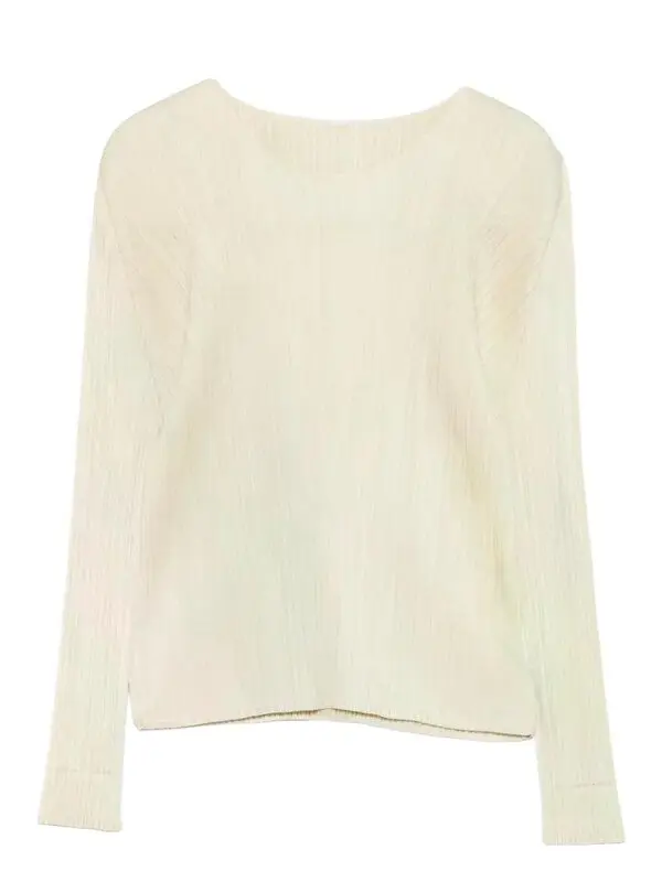 Issey Miyake Monthly Colors December Long-sleeve Pleated T-shirt - Neutrals