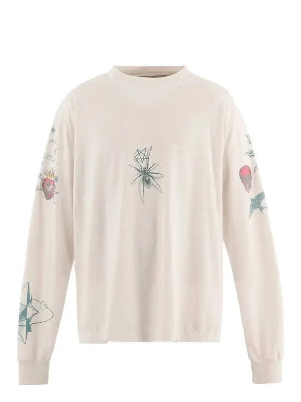 SAINT MXXXXXX X Dr. Woo Long Sleeve Tattoo T-shirt - White