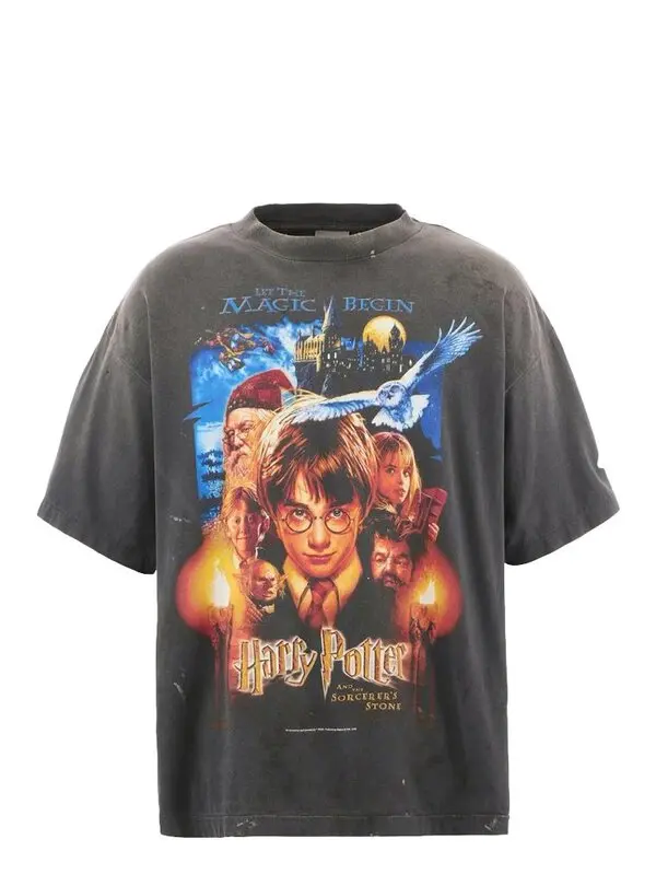 SAINT MXXXXXX X Harry Potter And The Sorcerer's Stone T-shirt - Black