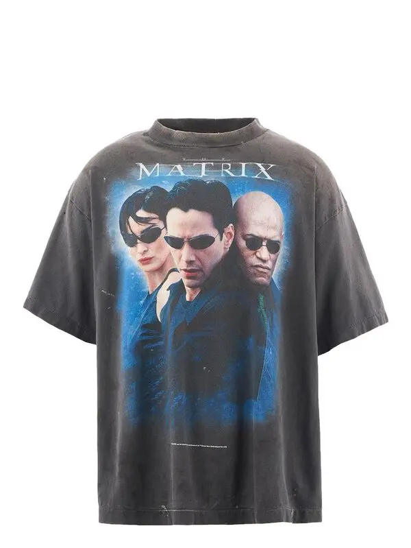 SAINT MXXXXXX X The Matrix White Logo T-shirt - Black