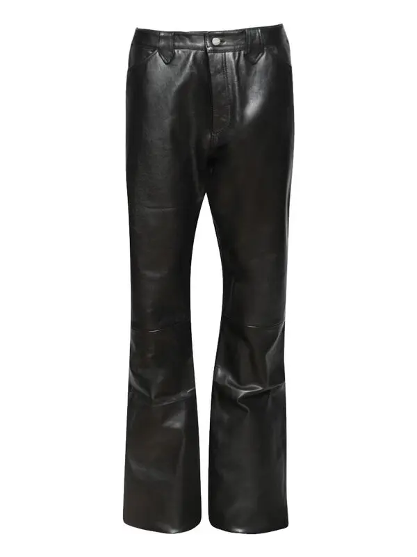 Enfants Riches Déprimés Pilot Leather Flare Jeans - Black