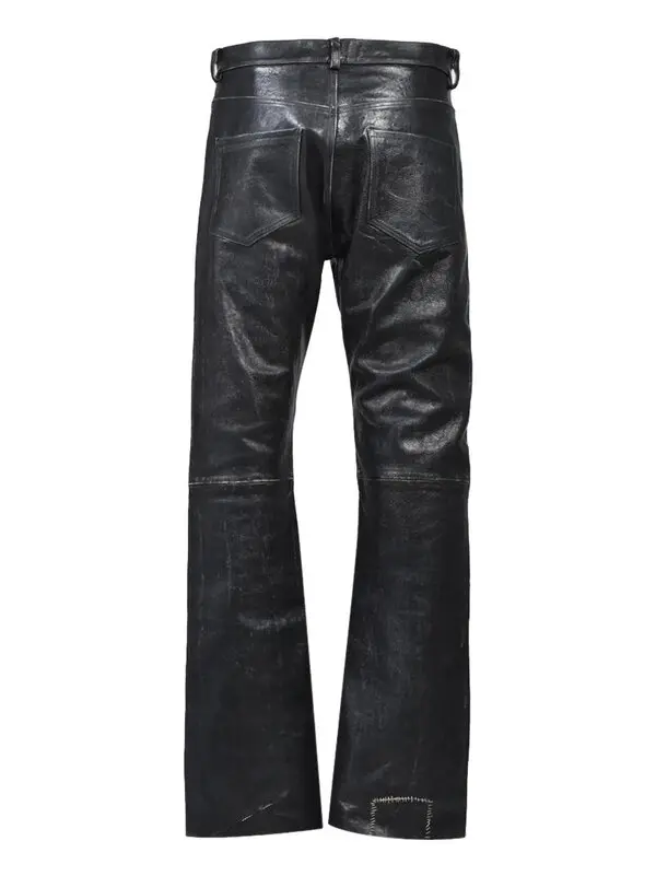 Enfants Riches Déprimés Crust Repaired Leather Flare Jeans - Black