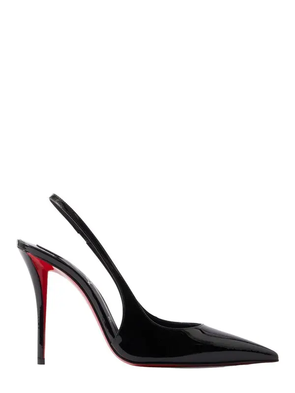 CHRISTIAN LOUBOUTIN Miss Z 100 Patent-leather Slingback Pumps - Black