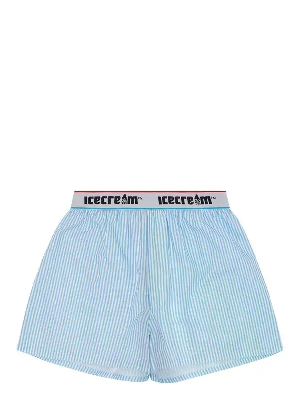 ICECREAM Logo-waistband Shorts - Blue