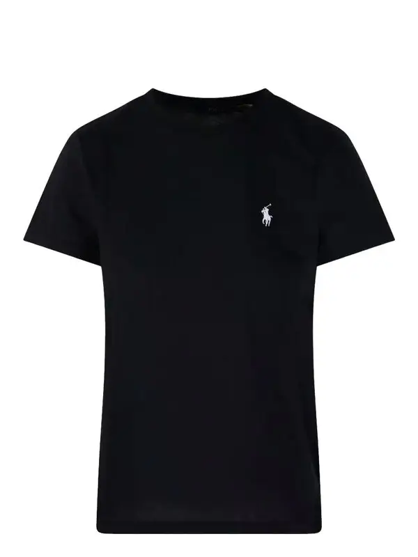 Polo Ralph Lauren Embroidered-logo Cotton T-shirt - Black