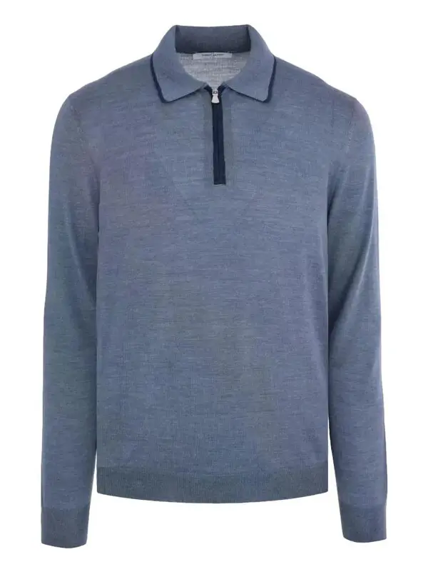 GRAN SASSO Tennis Zip-fastening Polo Shirt - Blue