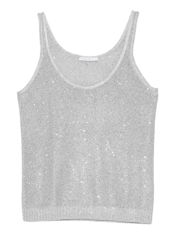 Patrizia Pepe Strapless Scoop-neck Knit Top - Grey