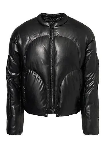 TRAPSTAR REDLINE Redline Quilted Faux-leather Down Jacket - Black