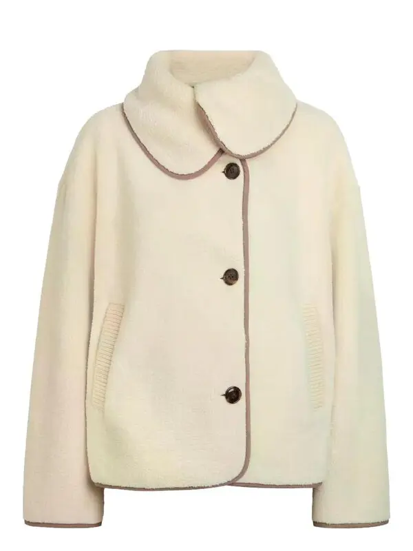 Varley Button-trim Fleece Jacket - Neutrals