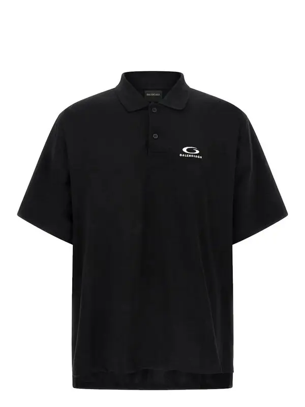 Balenciaga Logo-detail Polo Shirt - Black