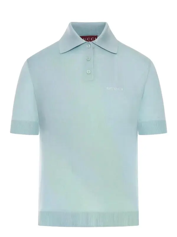 Gucci Logo Polo Top - Blue