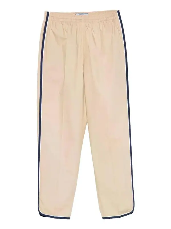 Prada Side-stripes Straight Trousers - Neutrals