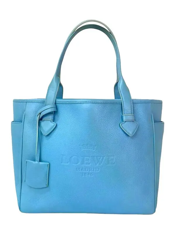 Loewe 2010-2026 Leather Heritage Tote Bag - Blue