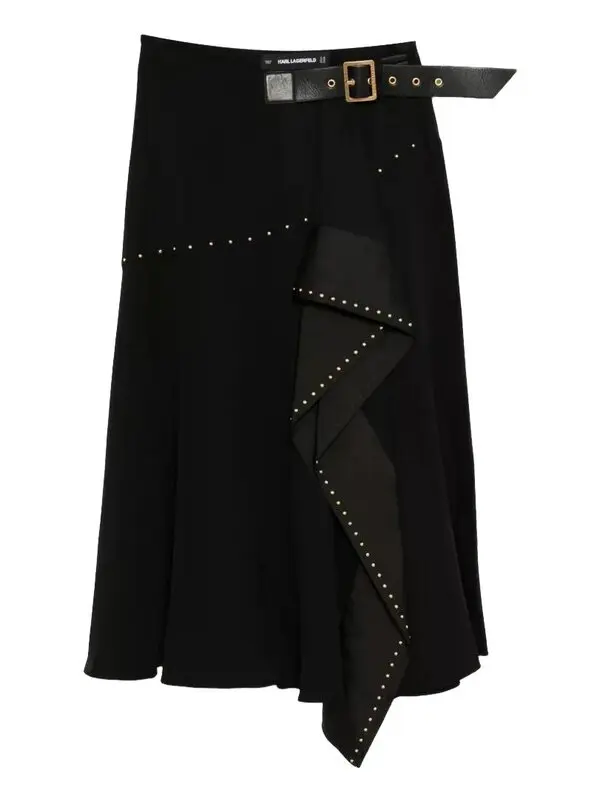 Karl Lagerfeld Stud-embellished Midi Skirt - Black